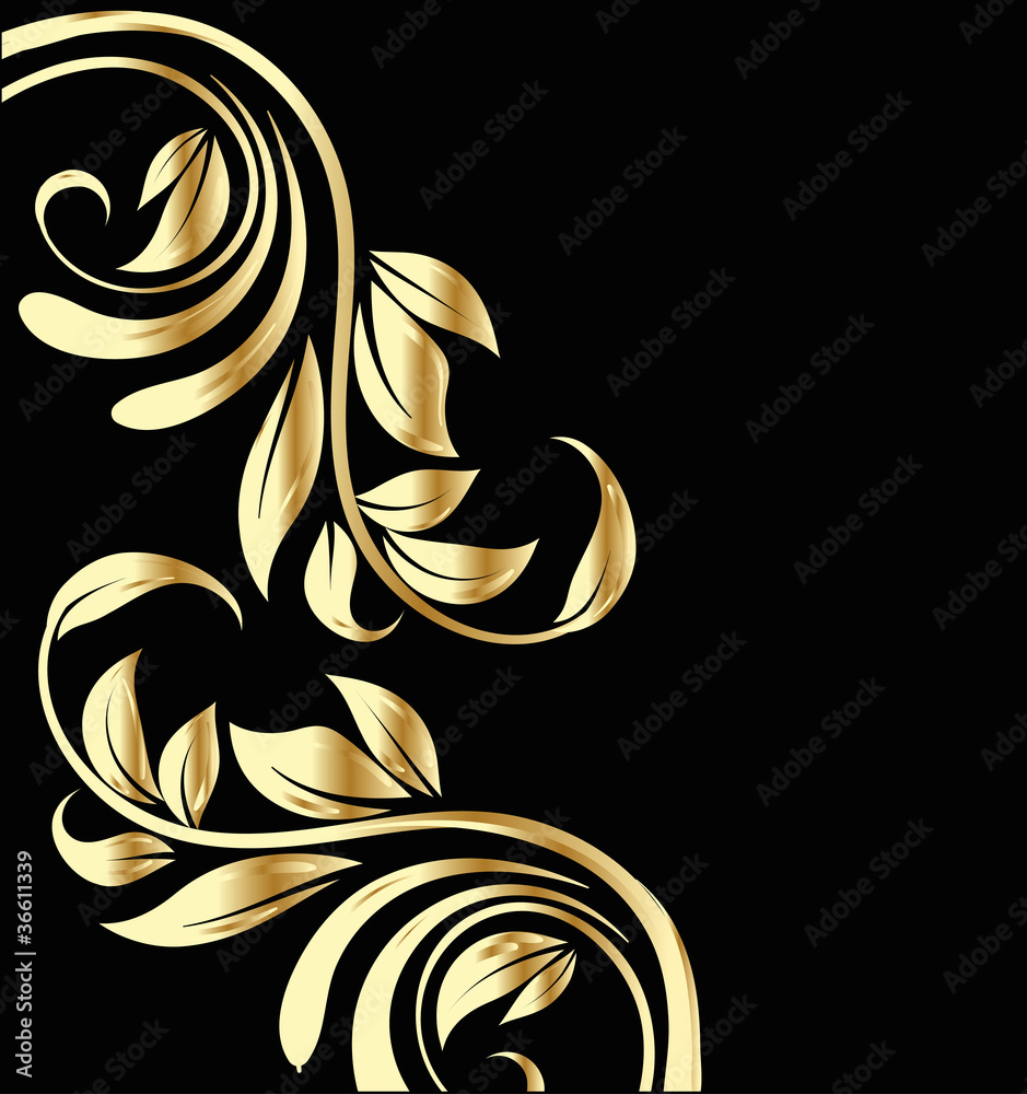 Celebration gold flowers background design Stock Vector | Adobe Stock
