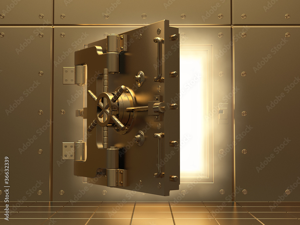 Opening vault and volume light. 3d. Stock Illustration | Adobe Stock