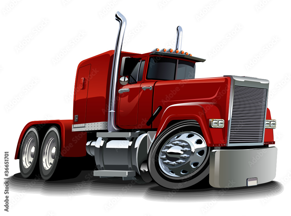 Vector cartoon semi truck Stock Vector | Adobe Stock