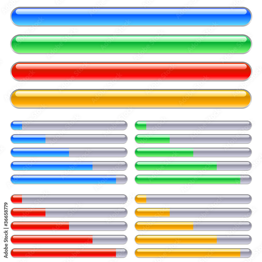 Loading progress bars Stock Vector | Adobe Stock