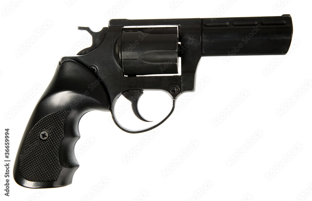 Black gun on white background Stock Photo | Adobe Stock
