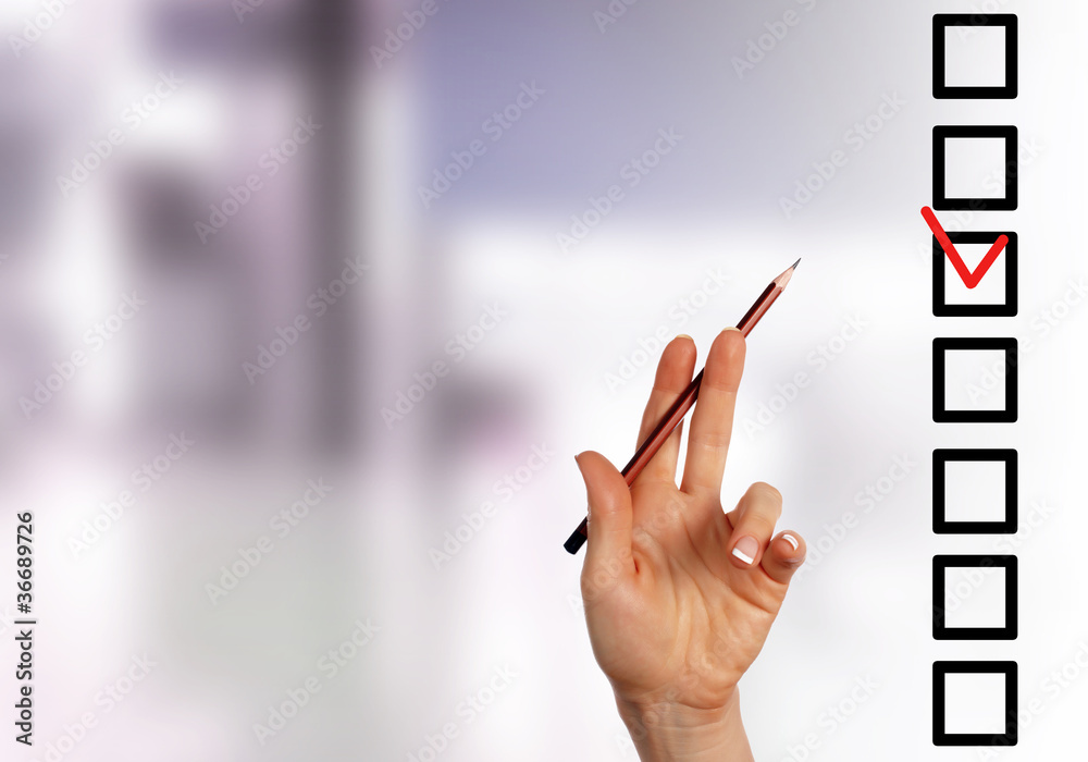 Check list with red mark Stock Illustration | Adobe Stock