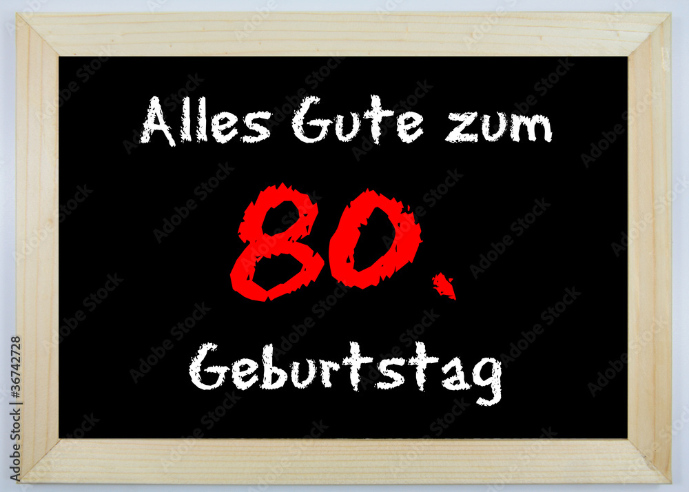 Schild - Alles Gute zum 80. Geburtstag Stock Illustration | Adobe Stock