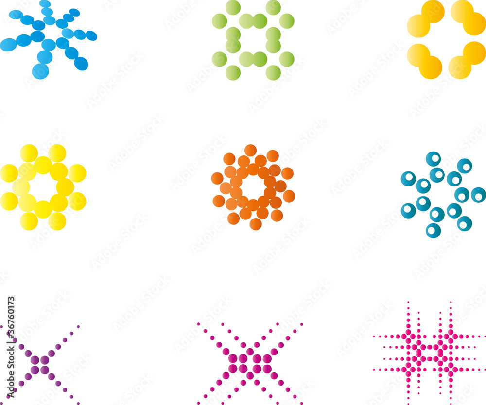 Kreise, Punkte, Logos, Zeichen, Symbole Stock Vector | Adobe Stock