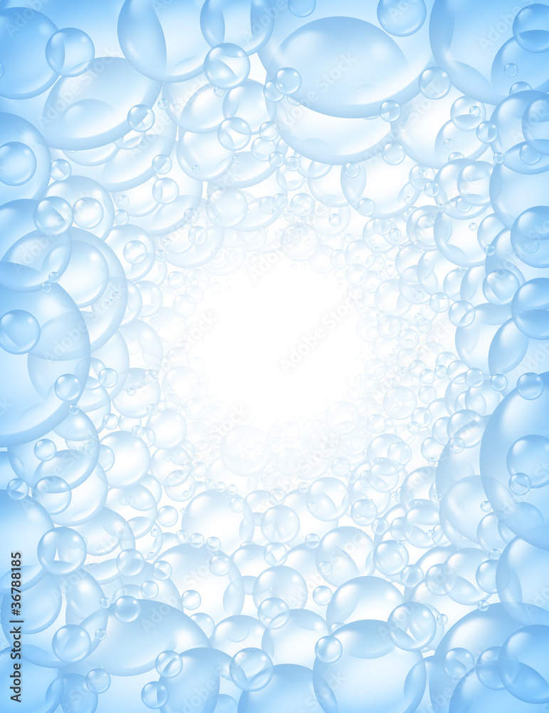 Bubbles background in perspective with center glow Stock Illustration ...