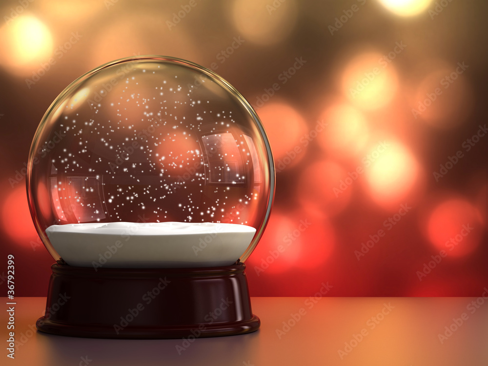 3D Render of empty snow globe Stock Illustration | Adobe Stock