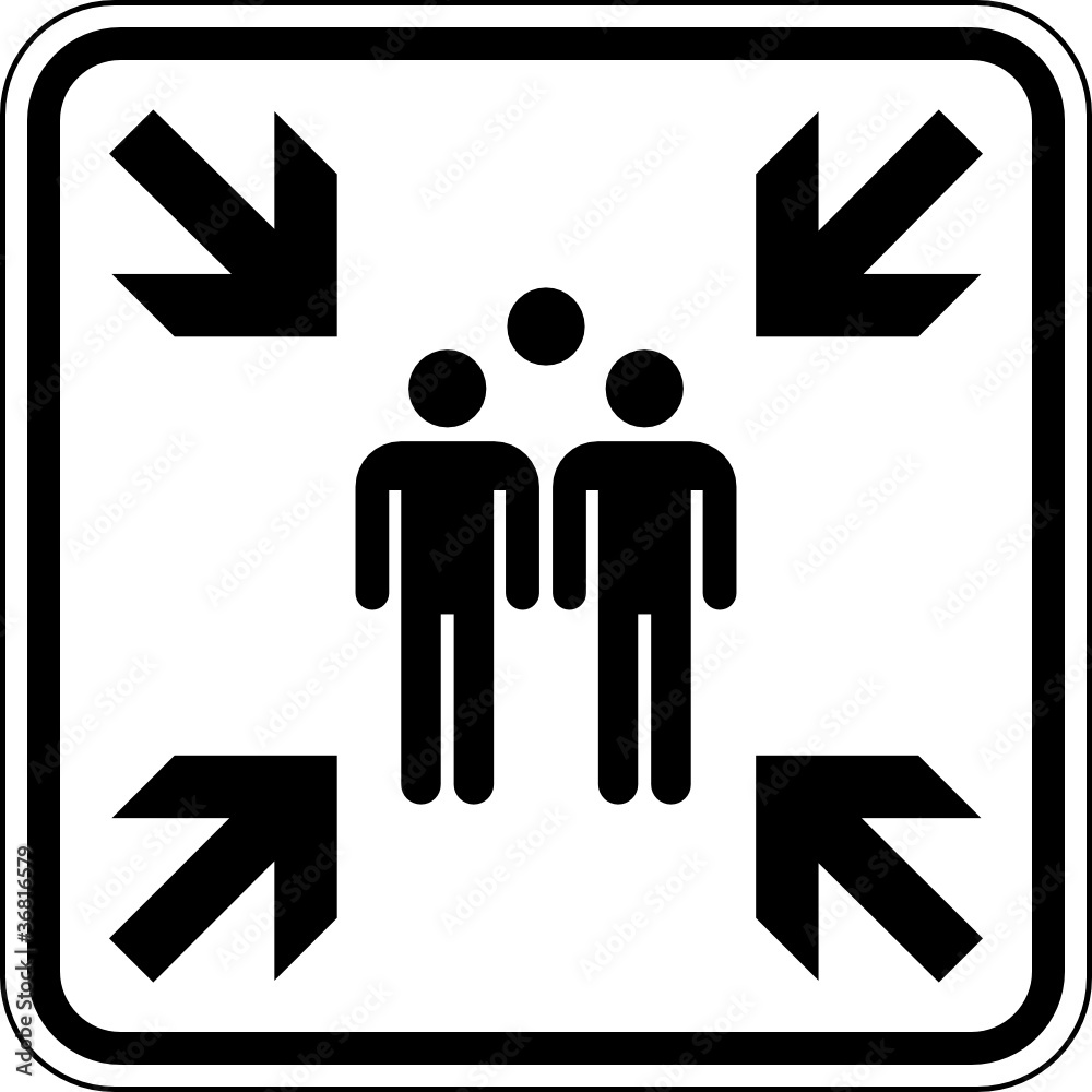 Sammelstelle Sammelplatz Versammlung Piktogramm Zeichen Stock Vector ...