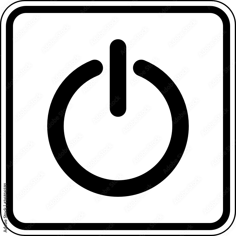 Einschalter Anschalten Schild Zeichen Symbol Stock-Vektorgrafik | Adobe ...