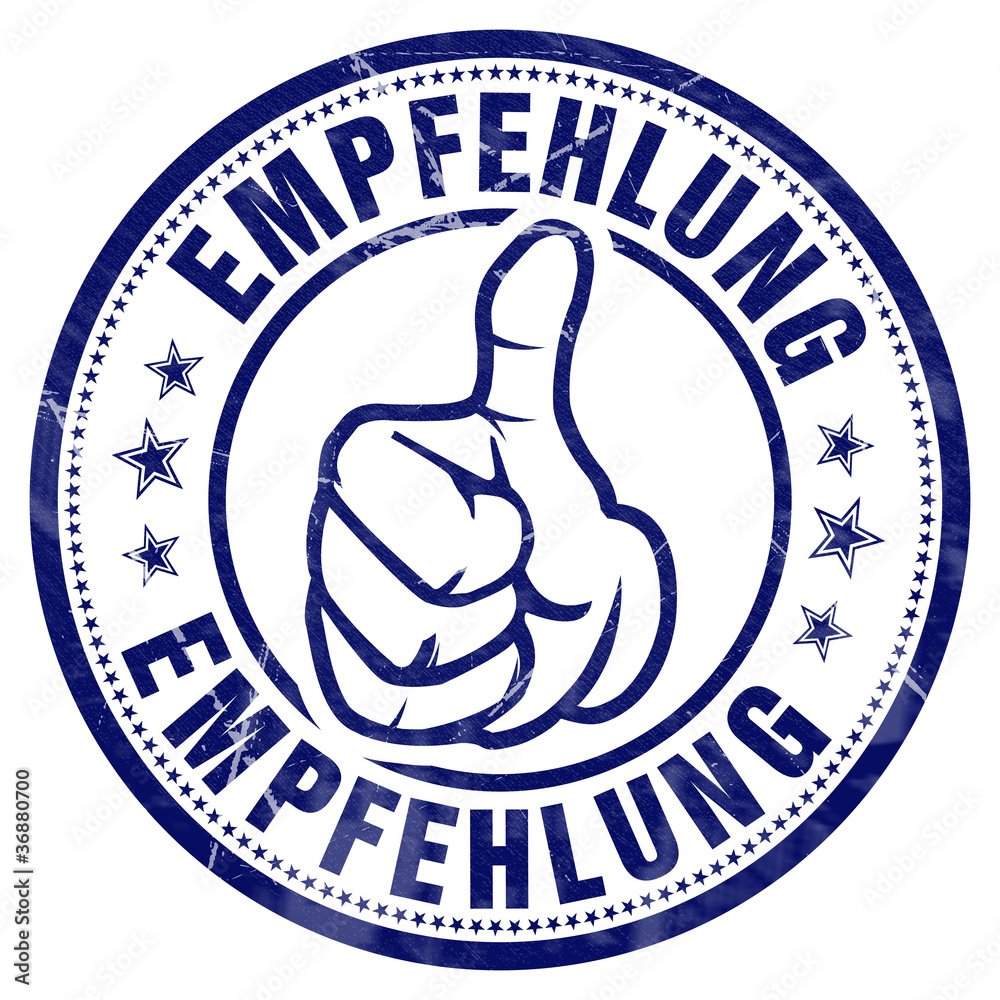 empfehlung stempel button daumen hoch oben grunch Stock Illustration ...