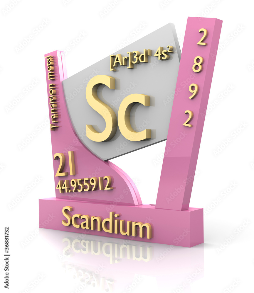 Scandium form Periodic Table of Elements - V2 Stock Illustration ...