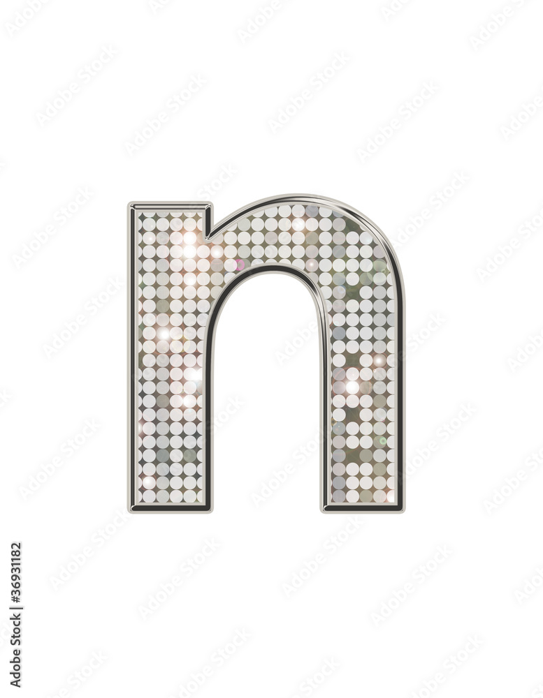 Lettre n minuscule - strass et paillettes Illustration Stock | Adobe Stock