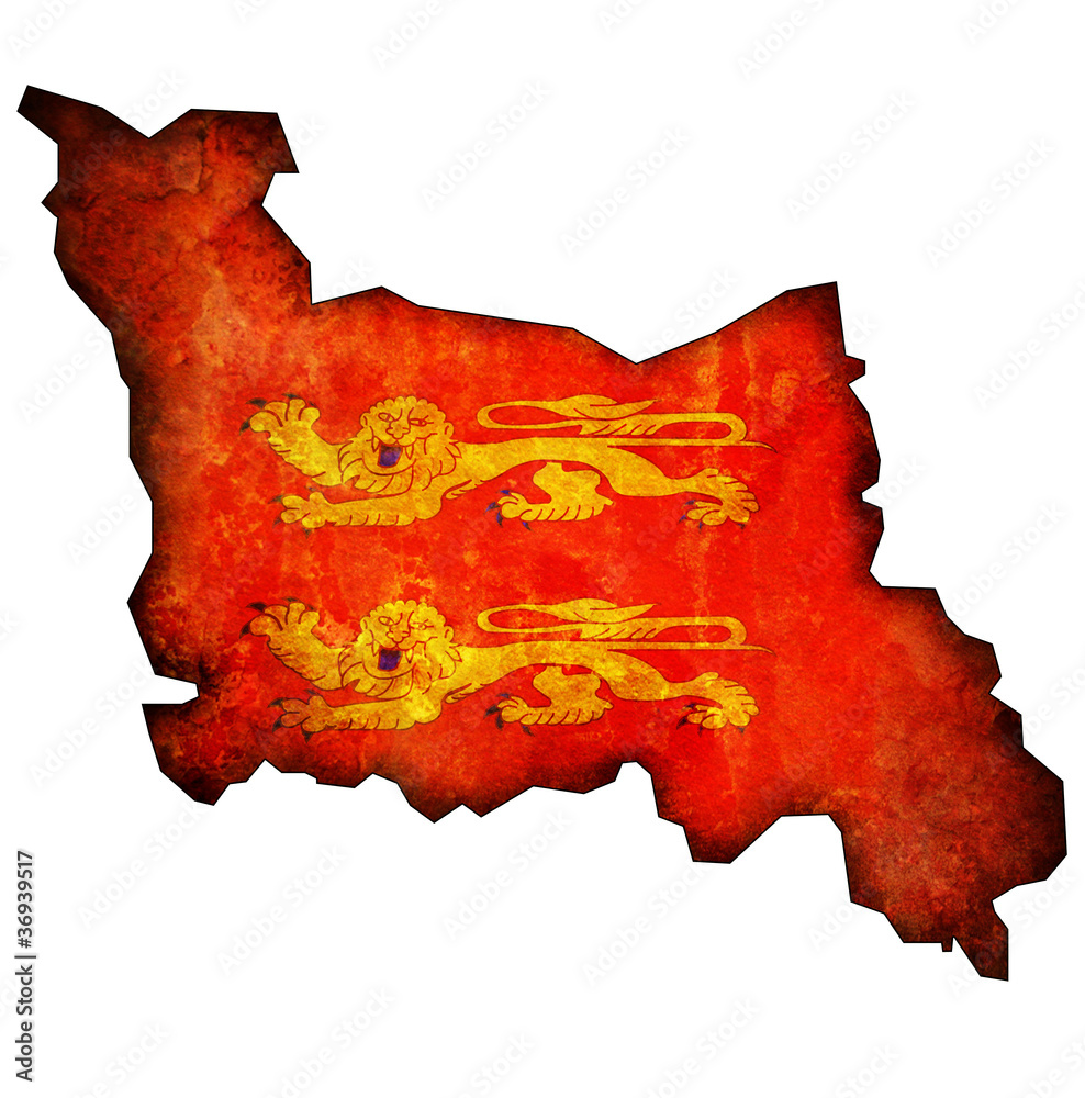 map with flag of normandy Stock Illustration | Adobe Stock