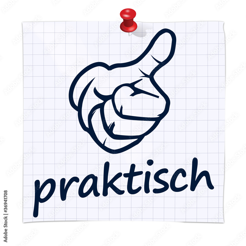 echt praktisch daumen hoch oben Stock Illustration | Adobe Stock