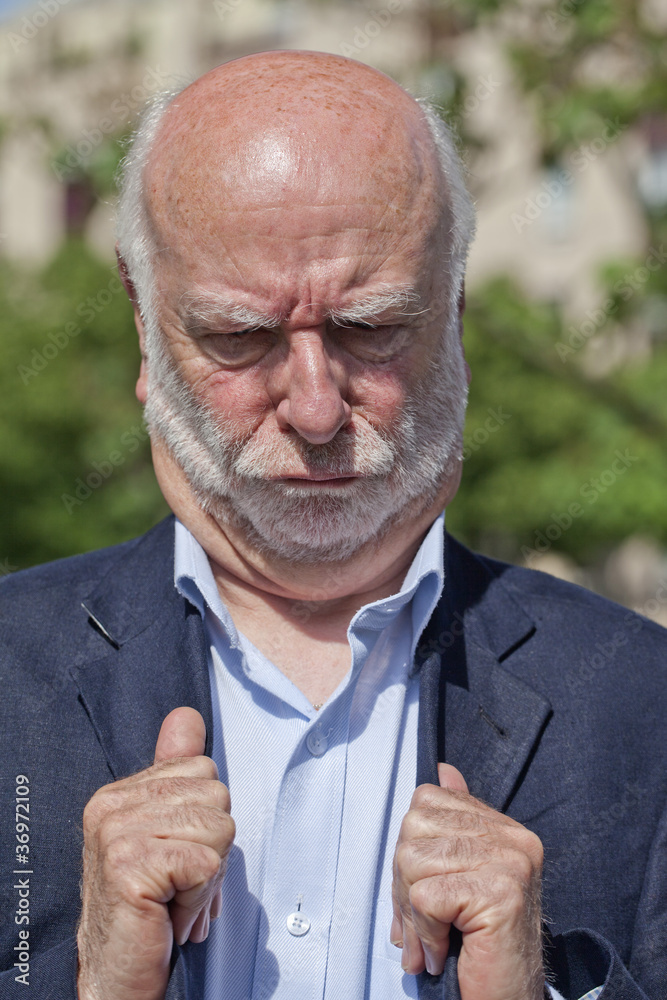 senior man with a double chin Stock Photo | Adobe Stock