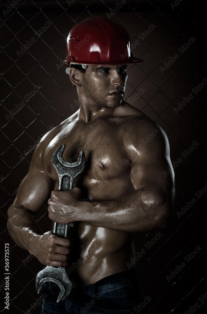 sexy workman Stock Photo | Adobe Stock