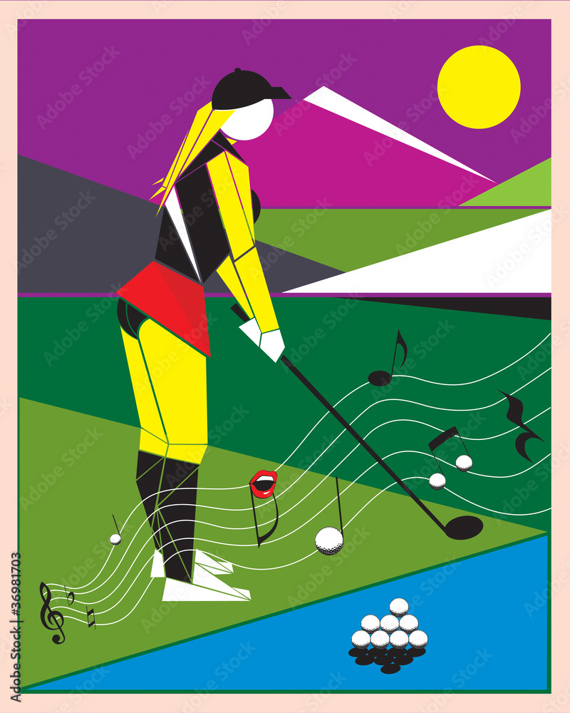Playing golf like a melody Stock Vector | Adobe Stock