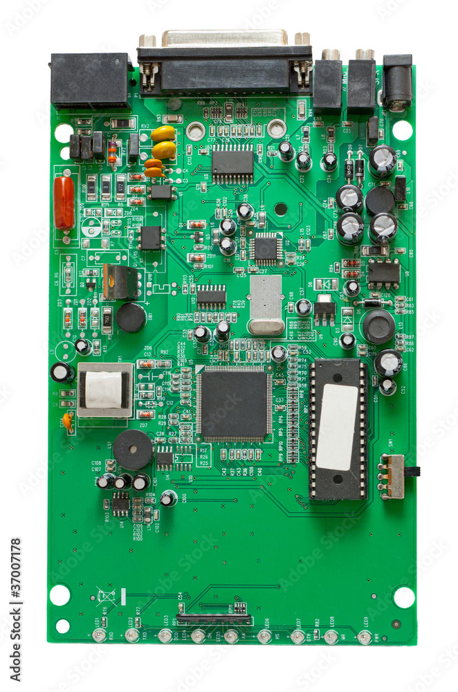 The circuit of an external dial-up modem Stock Photo | Adobe Stock