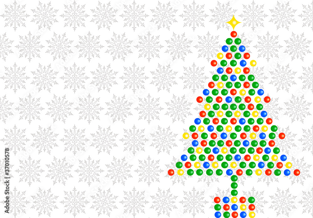 Christmas tree on a snowflake background Stock Illustration | Adobe Stock