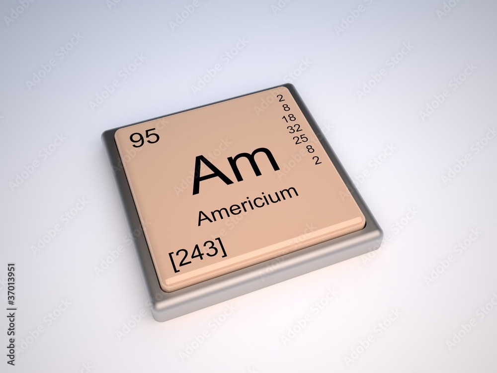 Americium chemical element of the periodic table with symbol Am Stock ...
