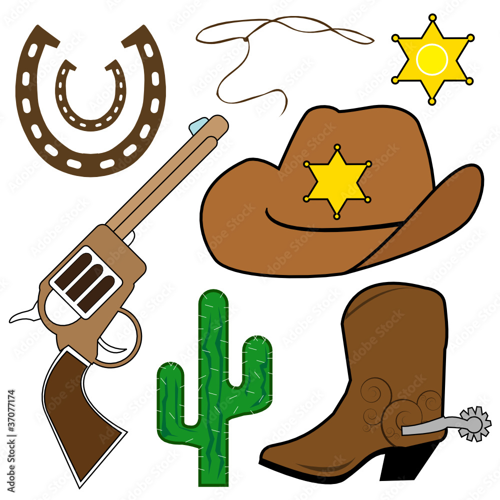 cowboy design elements vector de Stock | Adobe Stock