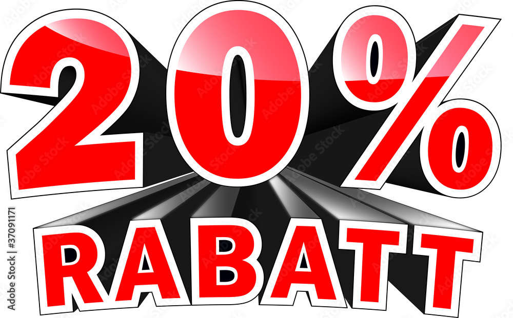 3D Text 20 Prozent Rabatt Stock Vektorgrafik Adobe Stock