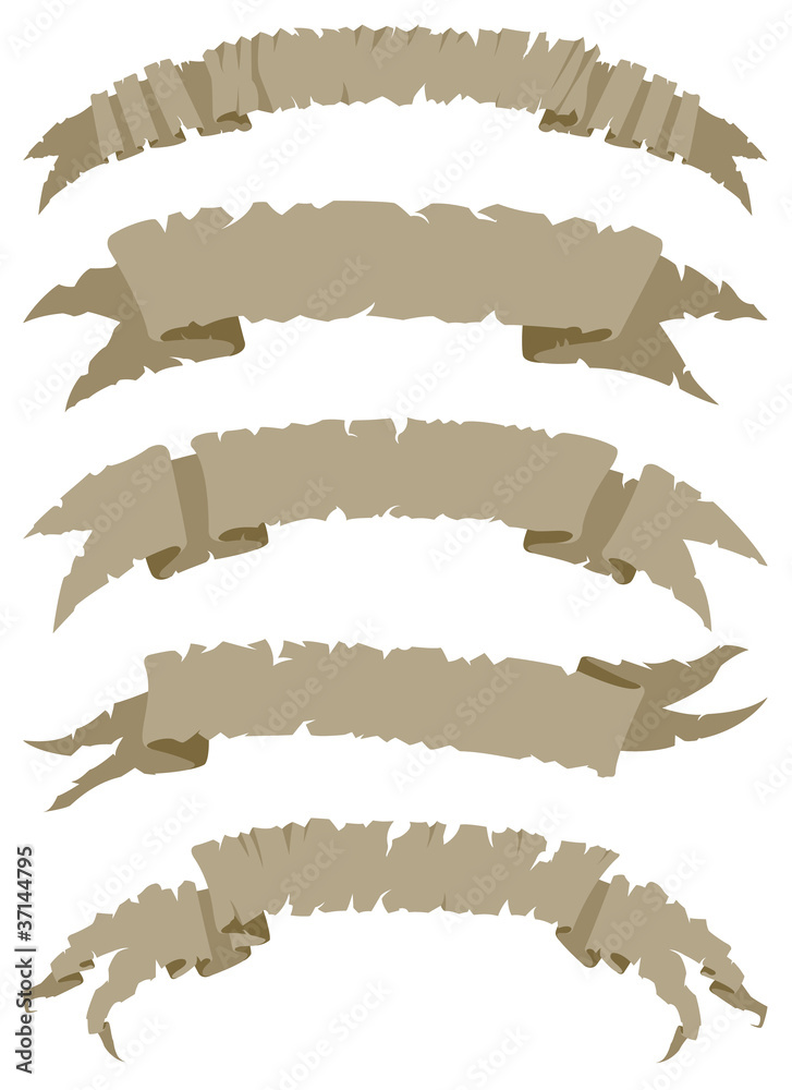 Blank Ragged and Tattered Banners Vector Graphic Illustration Set Stock ...