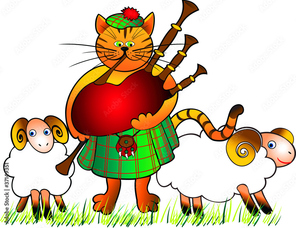 Cat-bagpiper - Stock - GamesAgeddon