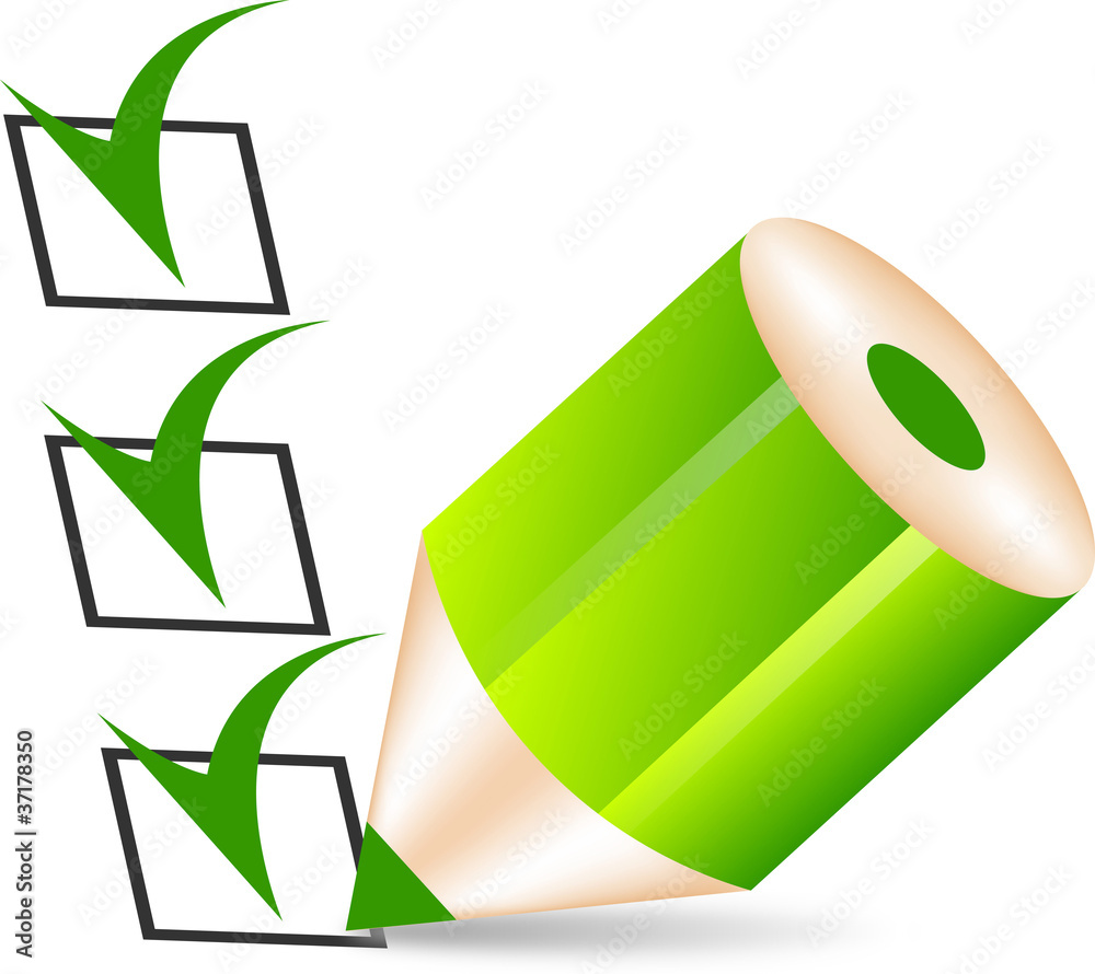 Check list with pensil Stock Vector | Adobe Stock