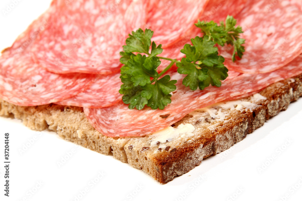 Salamibrot Stock-Foto | Adobe Stock