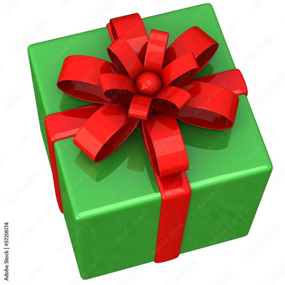 Green Christmas Present Bow