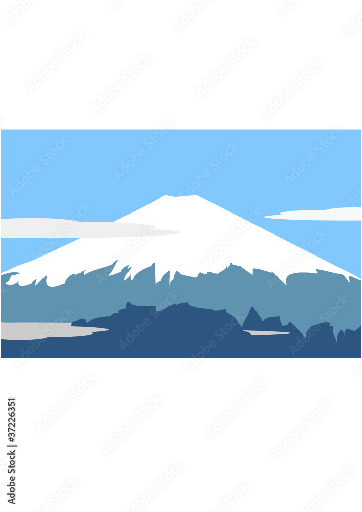 Fujiyama - symbol of Japan Stock Vector | Adobe Stock