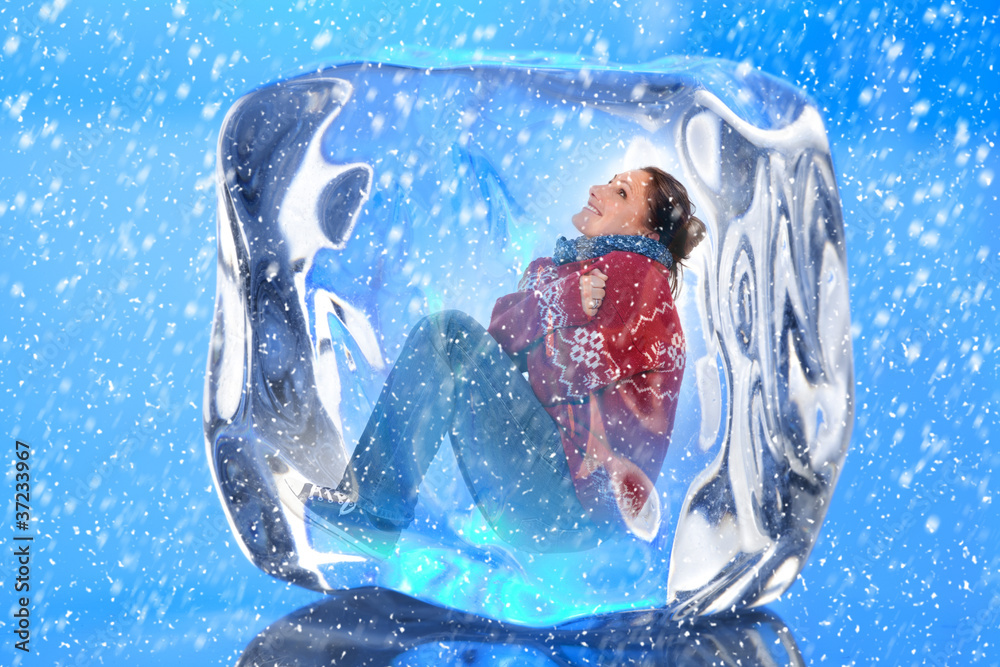 Eiswürfel Und Frau
