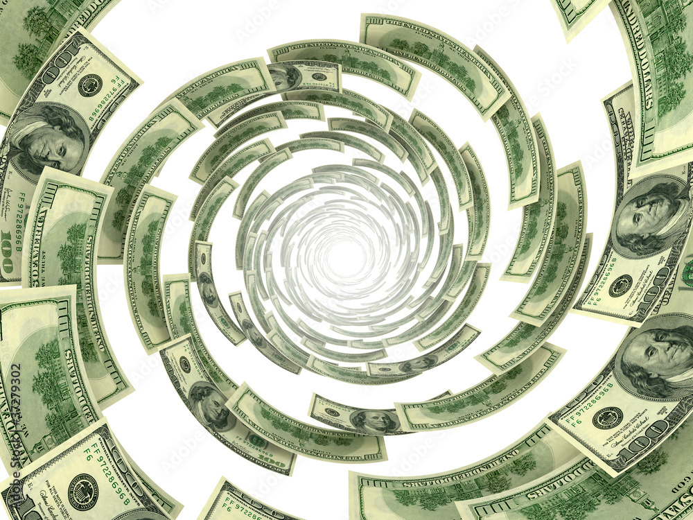 spinning money vortex Stock Photo | Adobe Stock