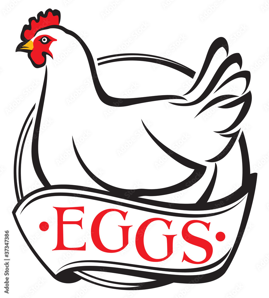 egg farm (chicken egg design, label) Stock Illustration | Adobe Stock