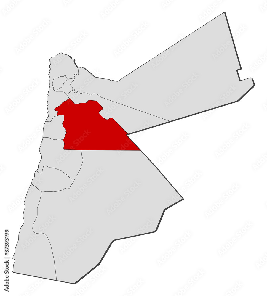 Map of Jordan, Amman highlighted Stock Vector | Adobe Stock