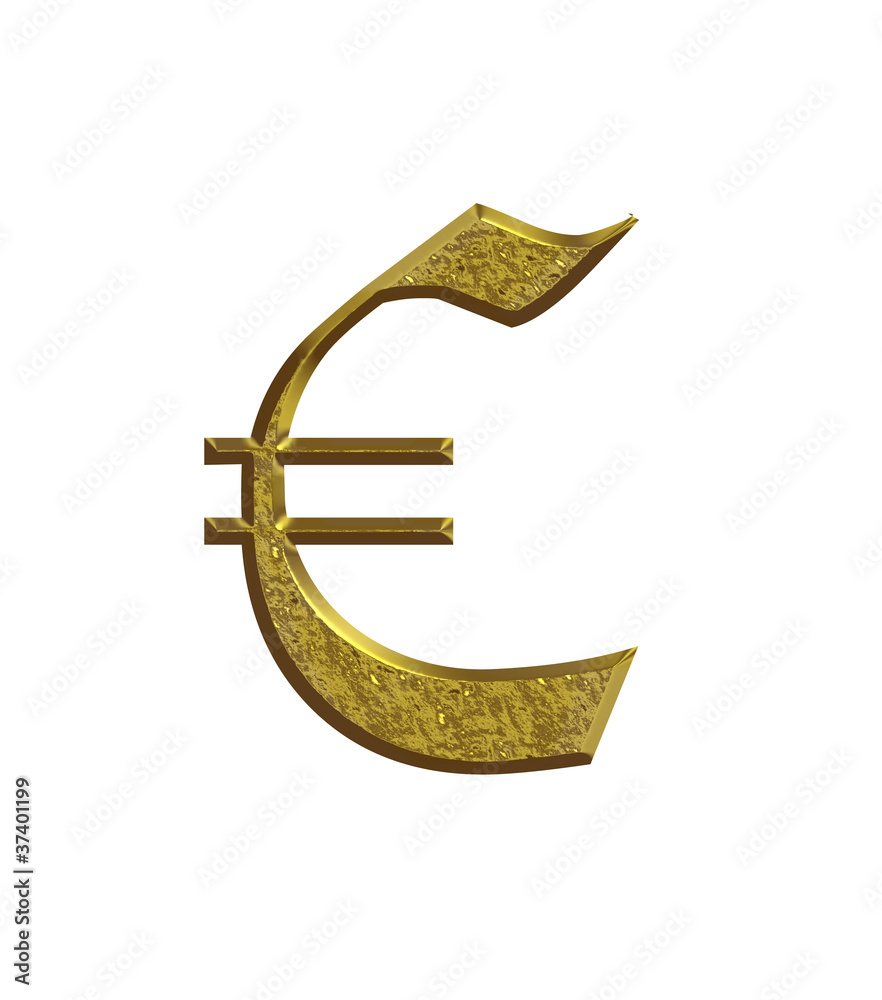 euro - Alphabet en or - Lettrine Illustration Stock | Adobe Stock