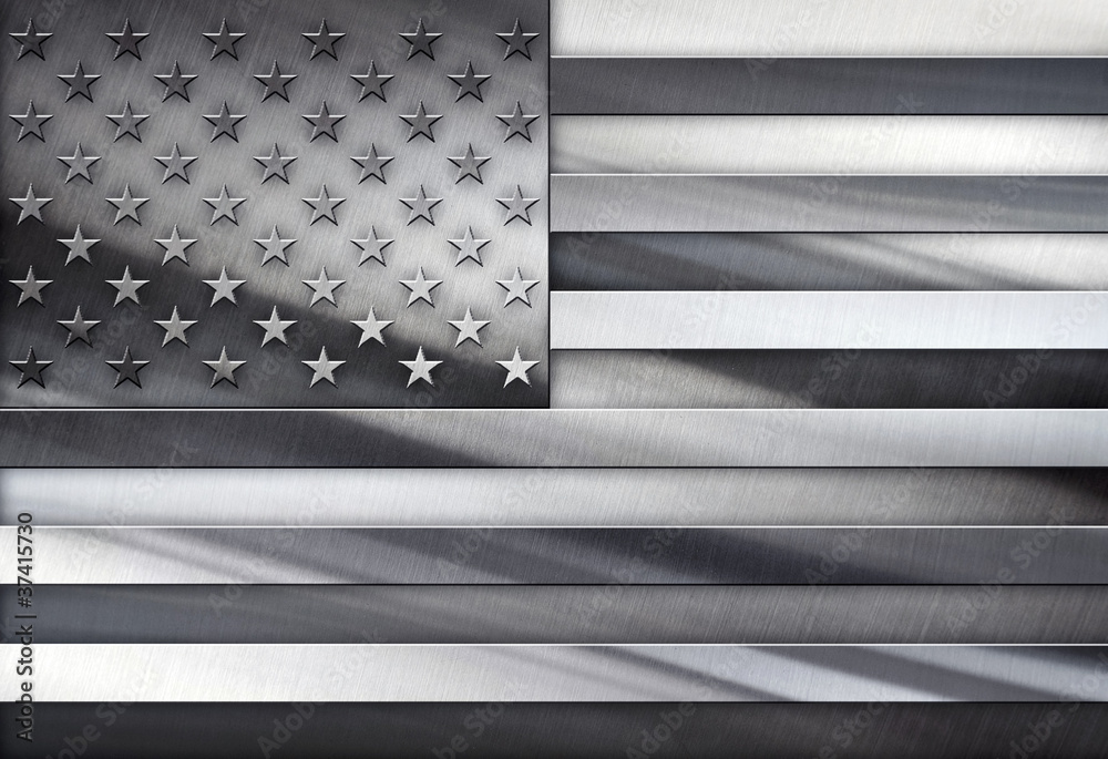 Silver Flag Of USA Stock Illustration | Adobe Stock