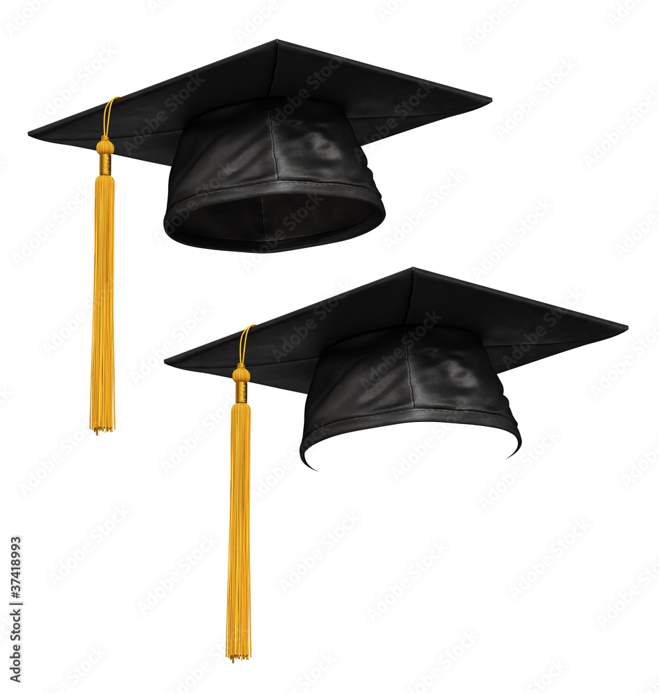 3D render of black graduation cap Stock Photo | Adobe Stock