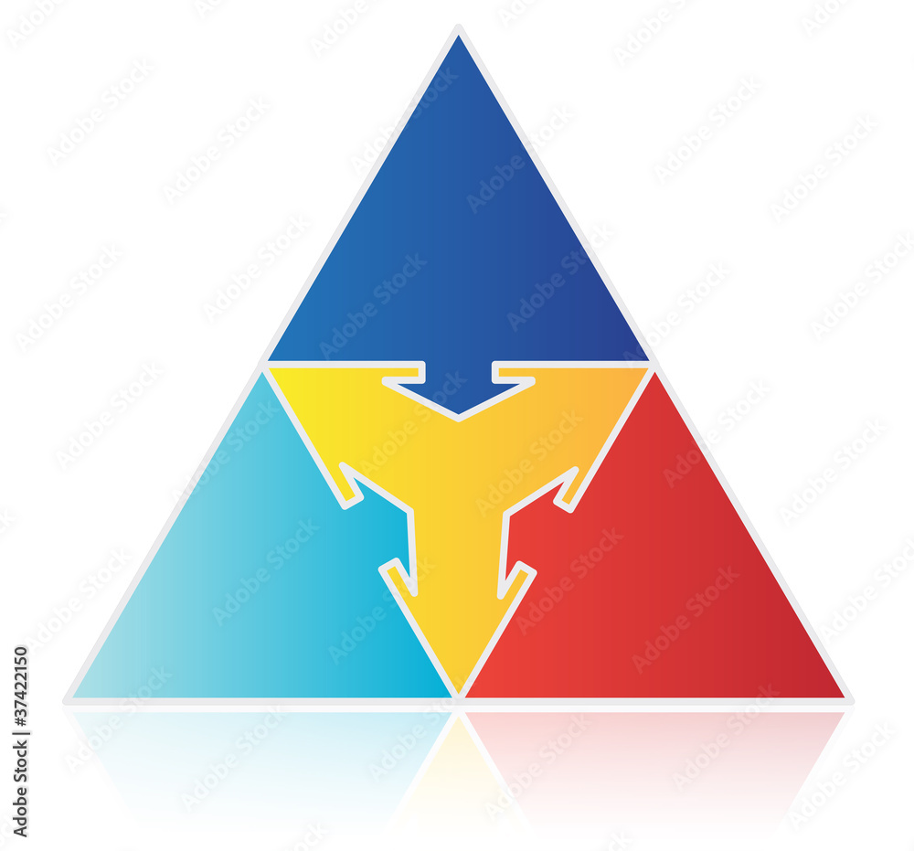 Pyramid with Inward Arrows Stock Illustration | Adobe Stock