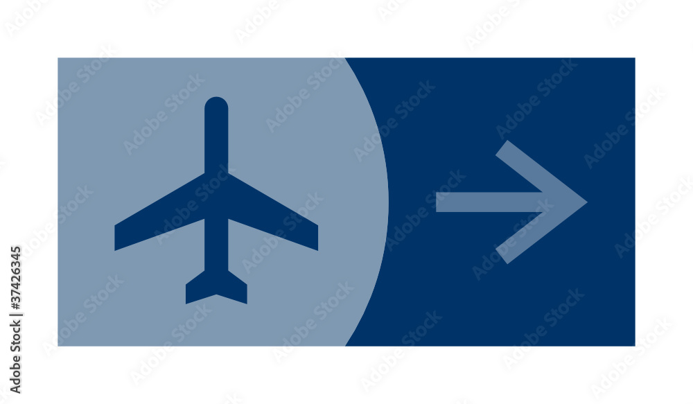 signe, symbole, picto, logo, flèche, avion, aéroport Stock Vector ...