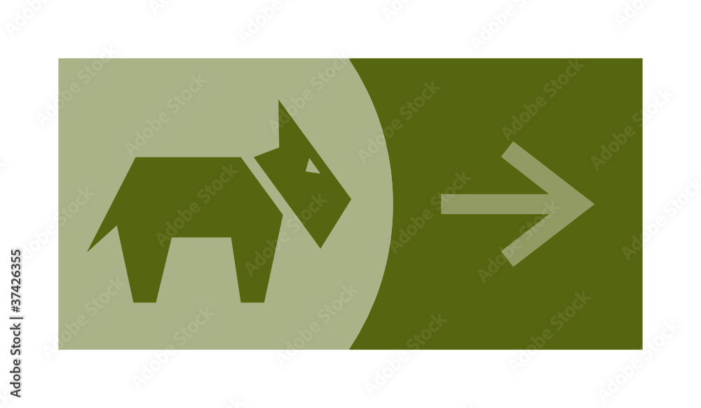 signe, symbole, picto, logo, flèche, animalerie, chien Stock Vector ...