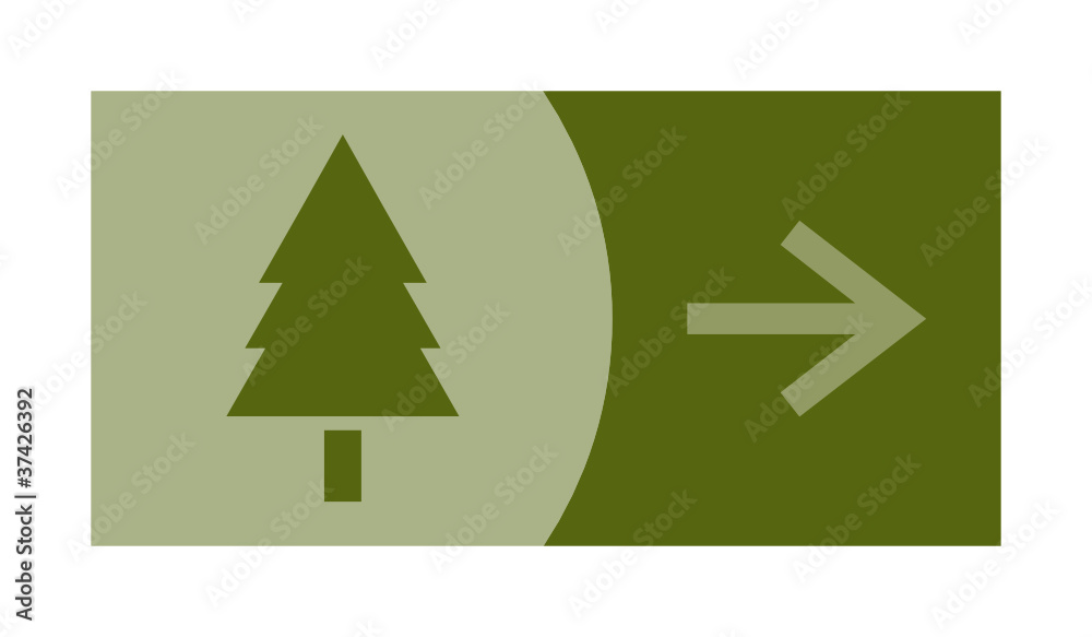 signe, symbole, picto, logo, flèche, sapin, forêt, bois vector de Stock ...