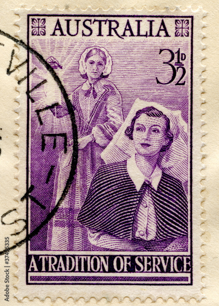 Foto de Vintage australian stamp "A tradition of service" do Stock ...