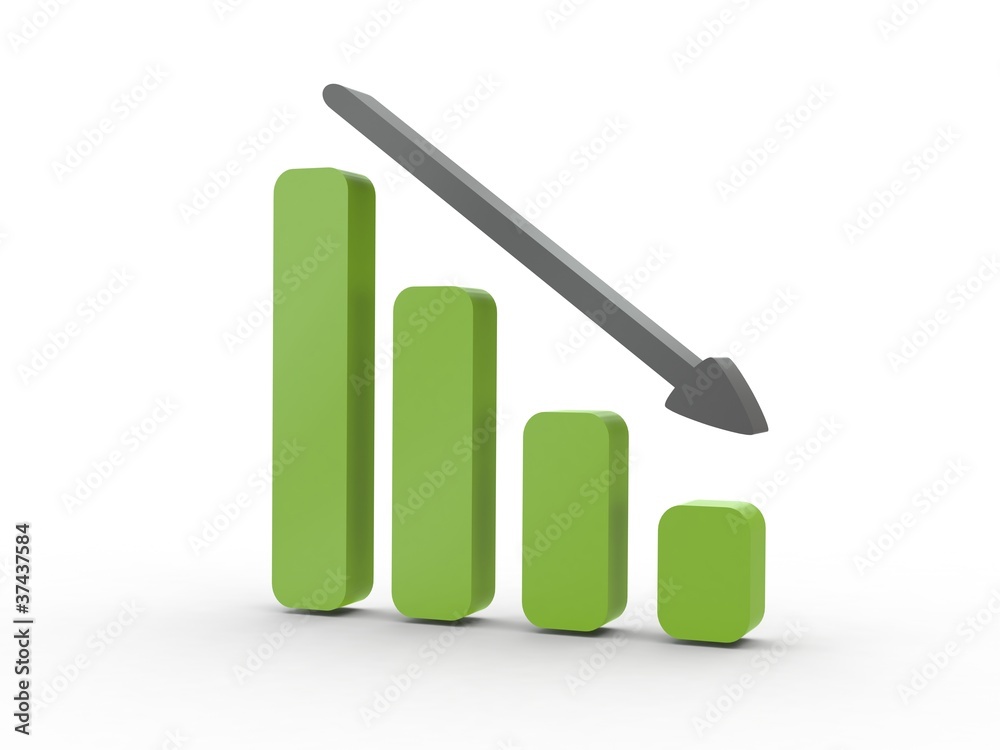 3d Icon Statistik fallend Stock-Illustration | Adobe Stock