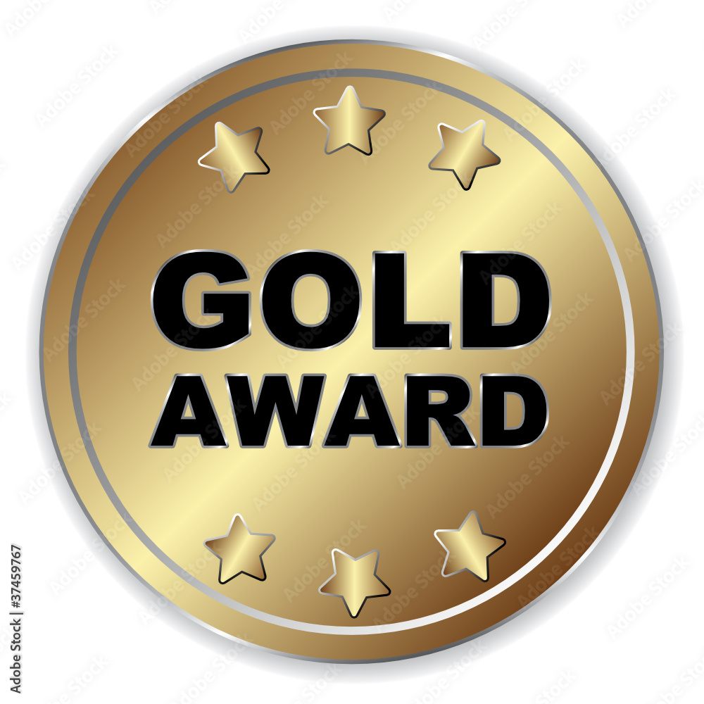 GOLD AWARD ICON Stock Vector | Adobe Stock