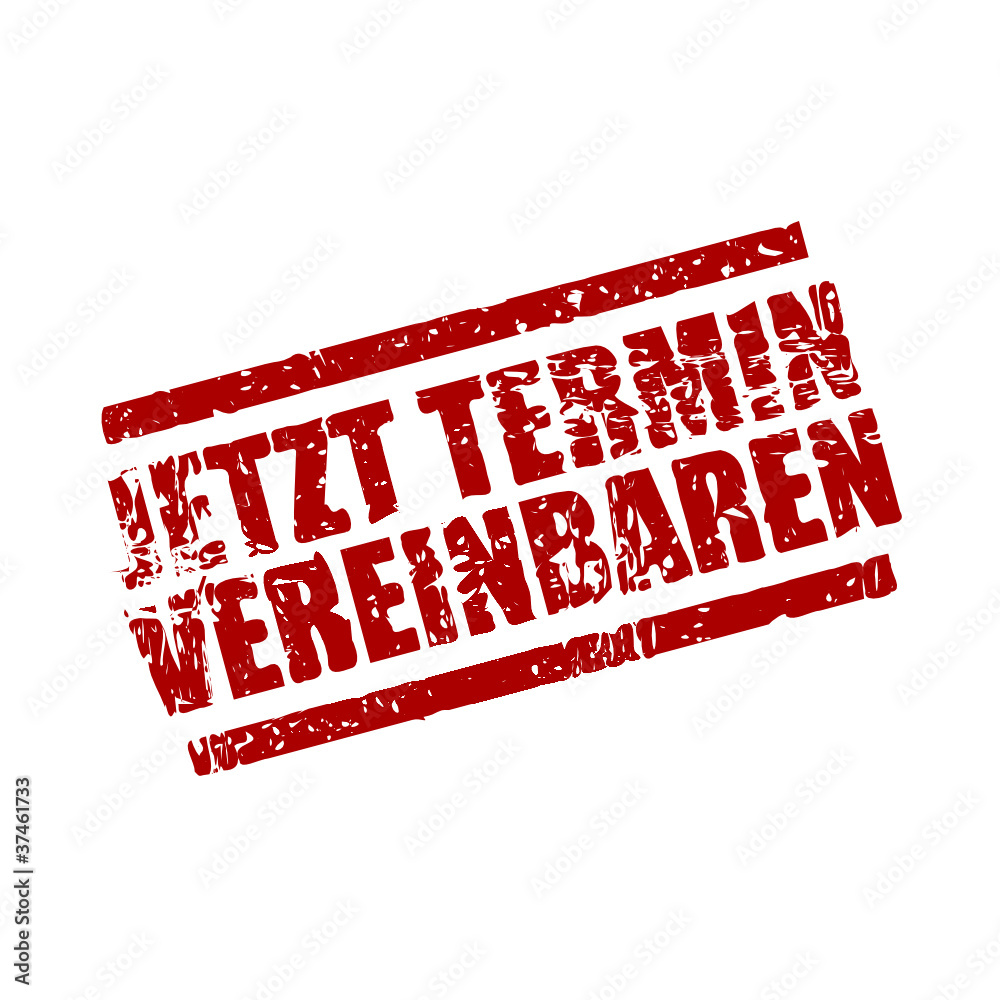 stempel eckig jetzt termin vereinbaren I Stock-Vektorgrafik | Adobe Stock