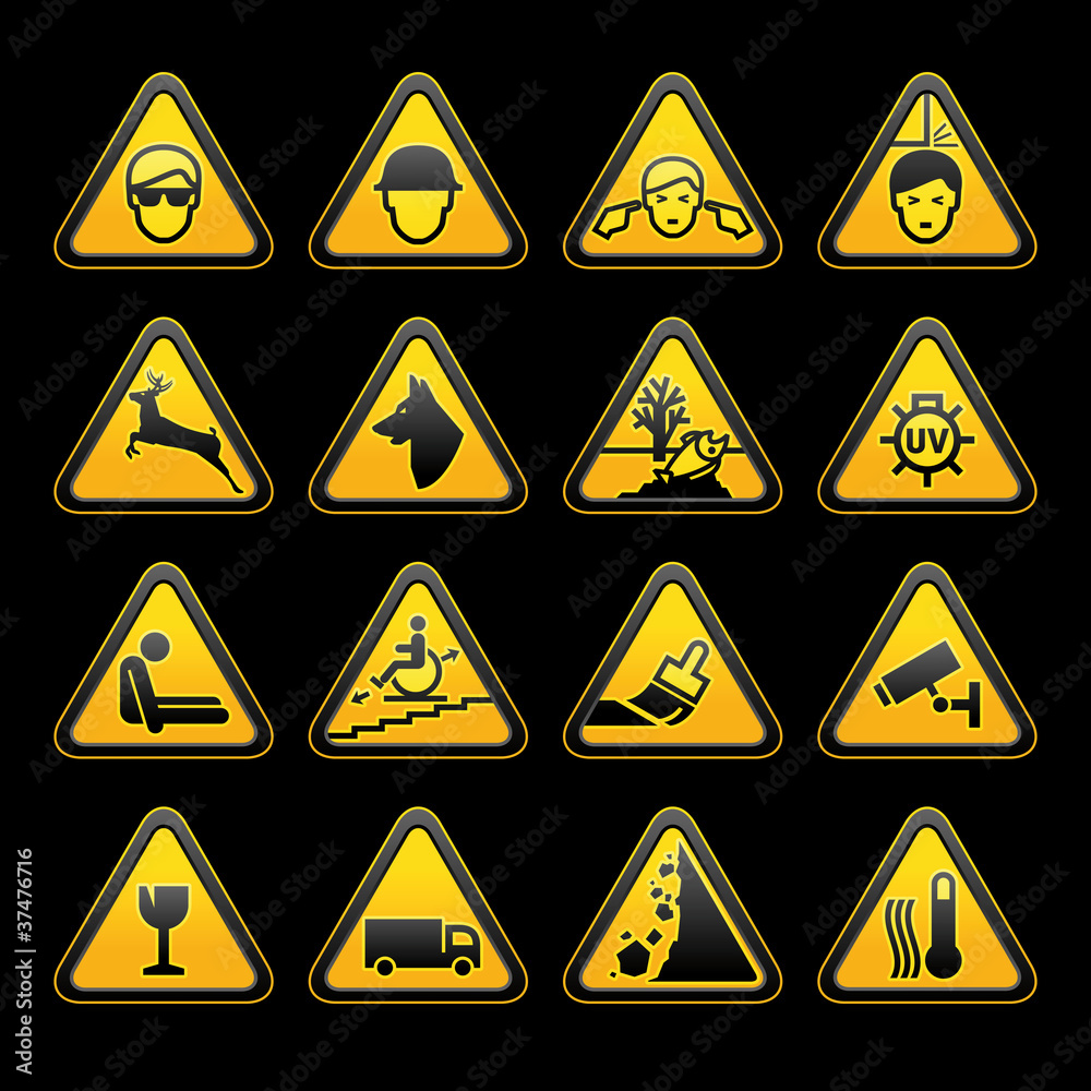 Warning symbols Safety signs set Stock Vector | Adobe Stock