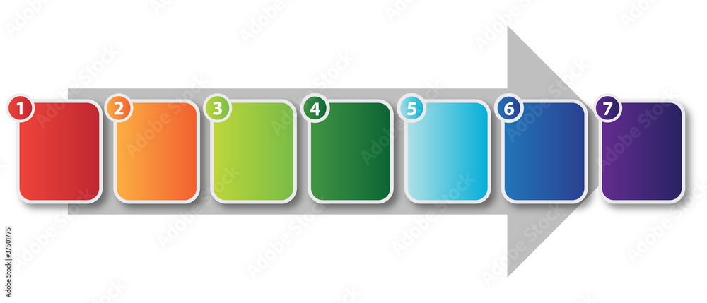 7 Step Process Flow Stock Illustration | Adobe Stock