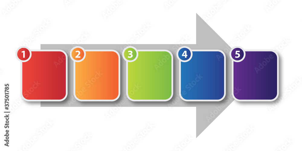 Five Step Process Flow Stock Illustration | Adobe Stock