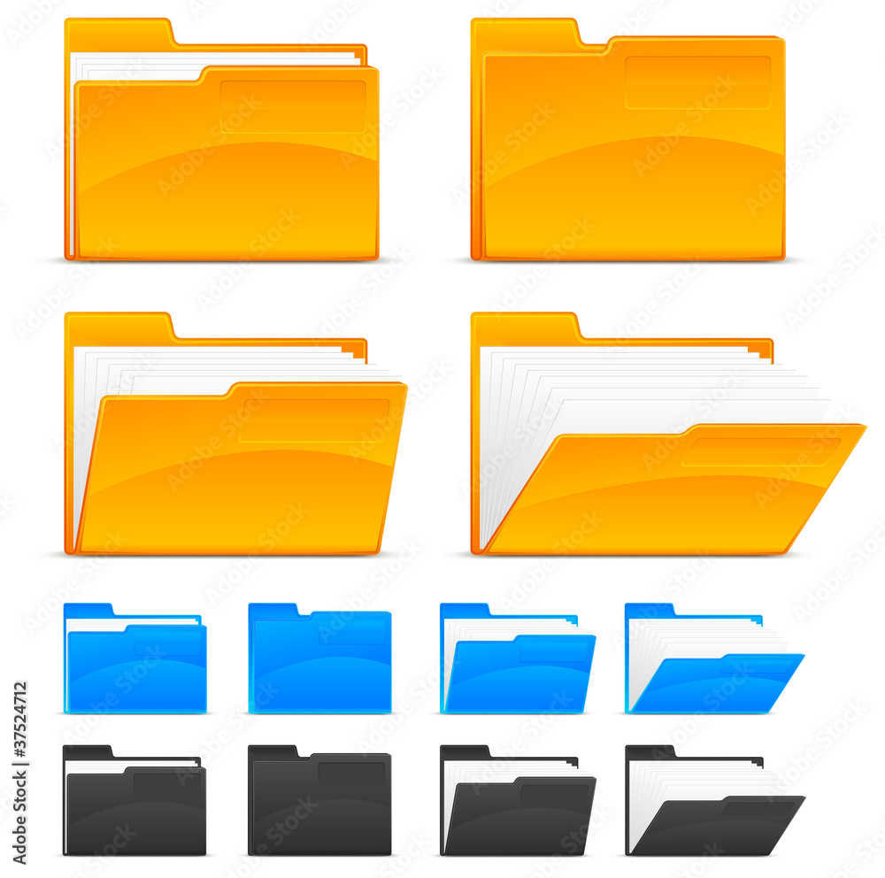 Folder icons Stock Vector | Adobe Stock
